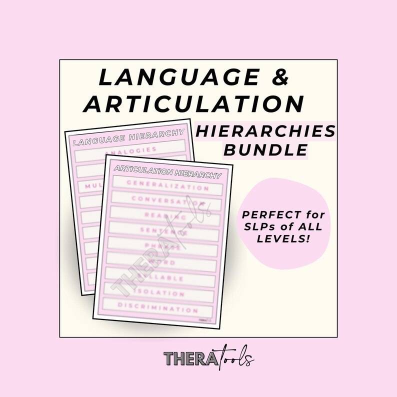 Language Hierarchy, Articulation Hierarchy, SLP Goals, Speech Therapy ...