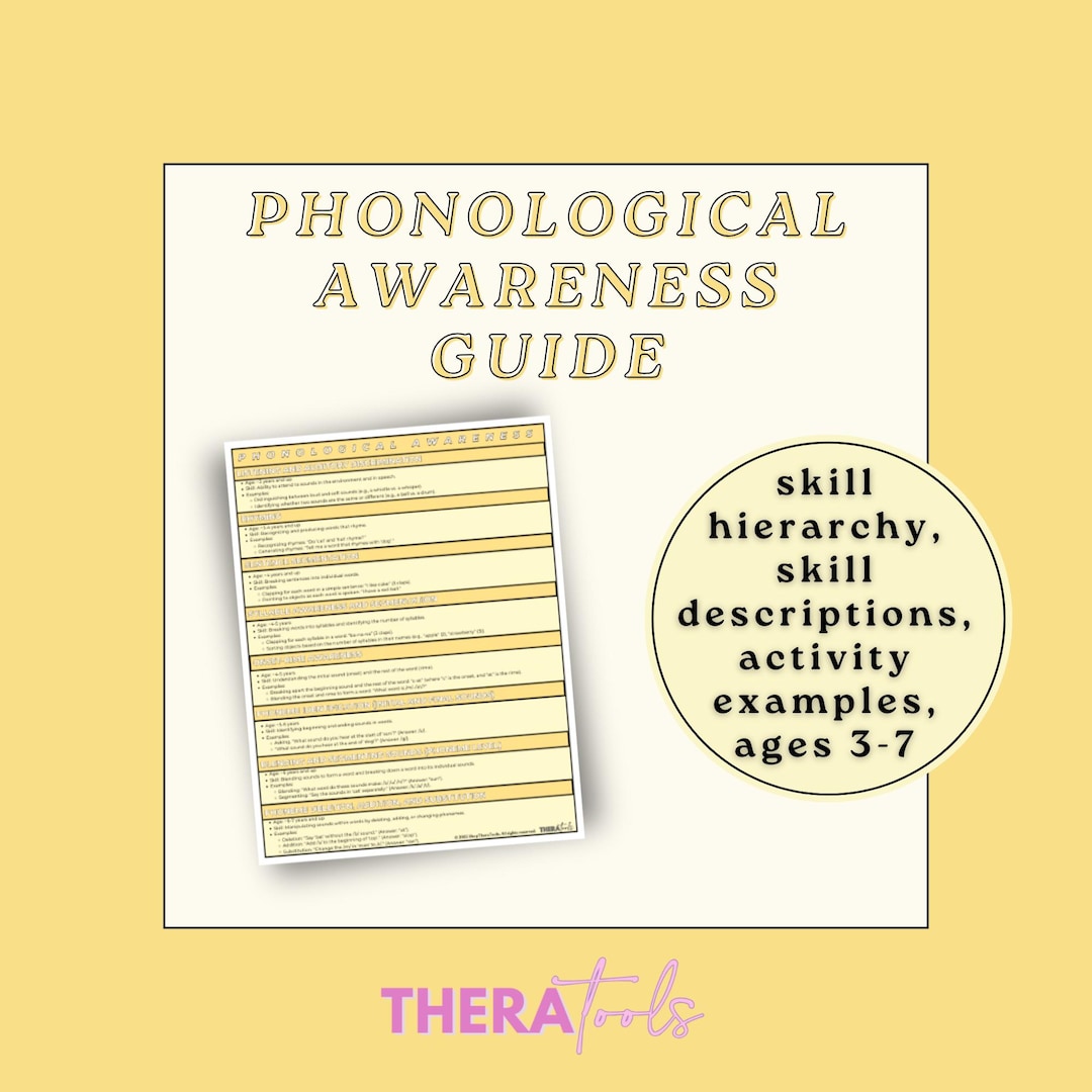 Phonological Awareness Guide, SLP Resource, School SLP Materials, SLP ...