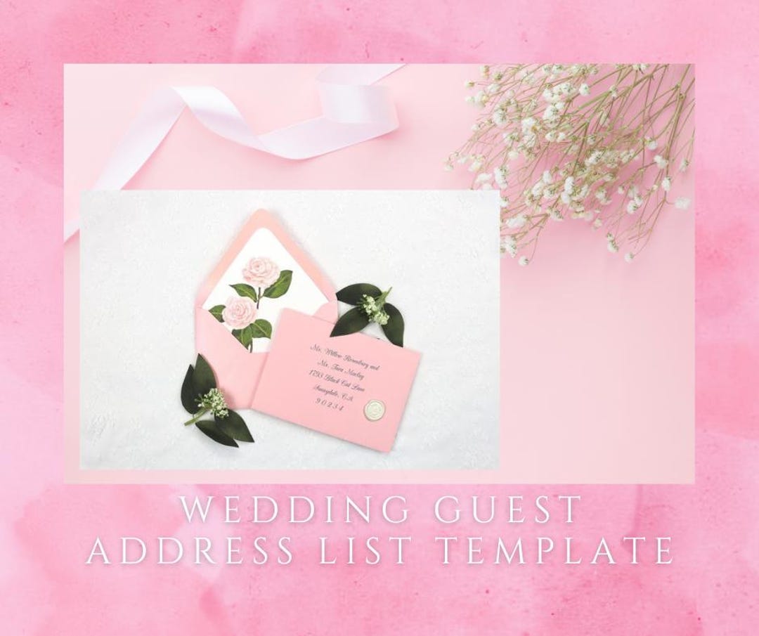Wedding Guest Address List Template - Etsy