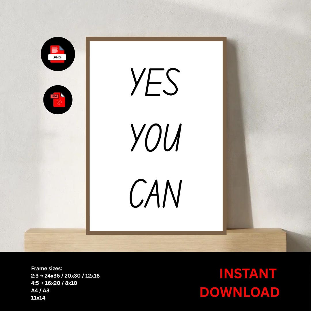 Yes You Can Poster | Motivational Print | Classroom, Playroom & Therapy ...