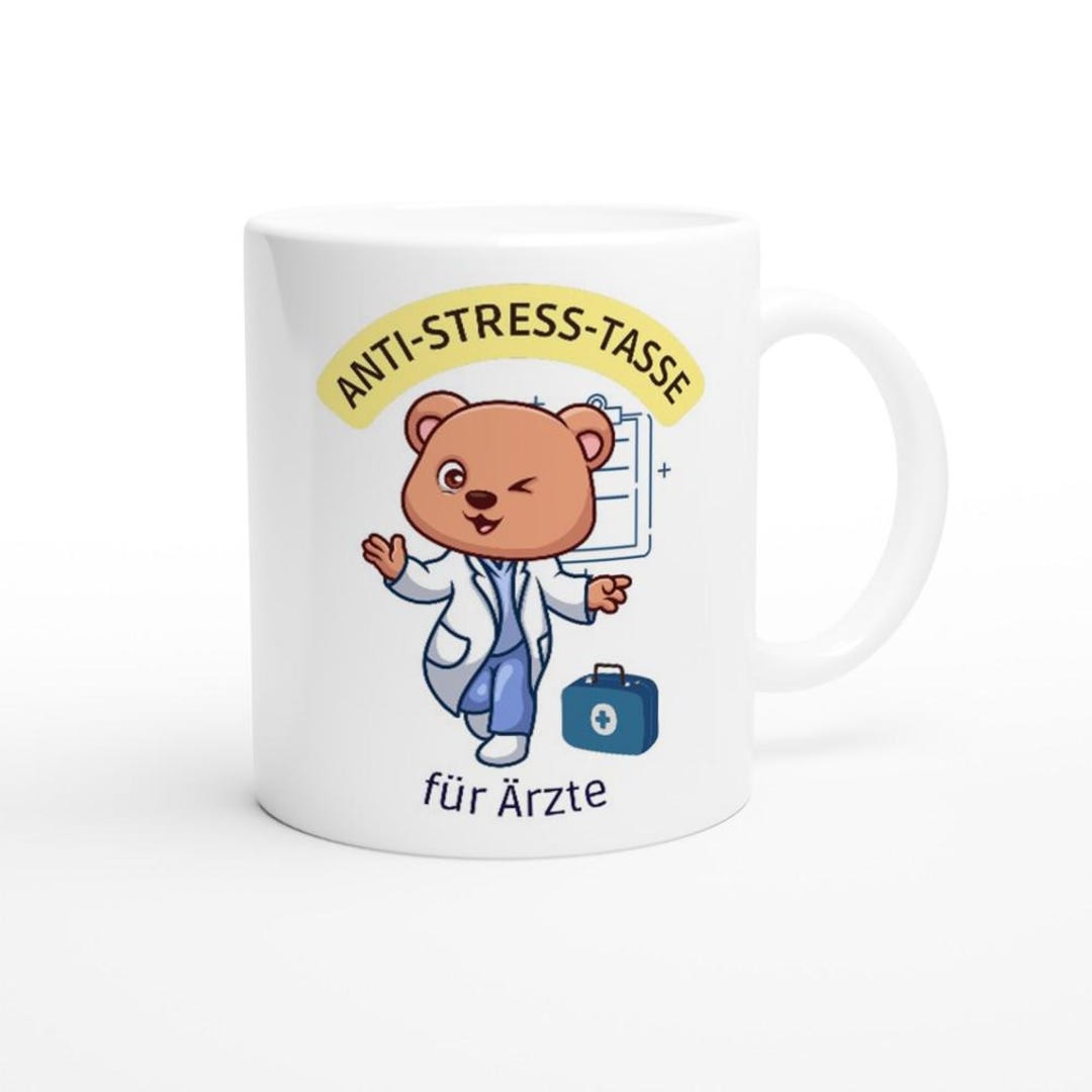 Anti Stress Mug for Doctors 2025, Coffee Mug With Saying and Bear ...