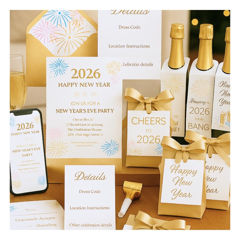 Nye Invitation Template Editable Design Elegant Digital Download ...
