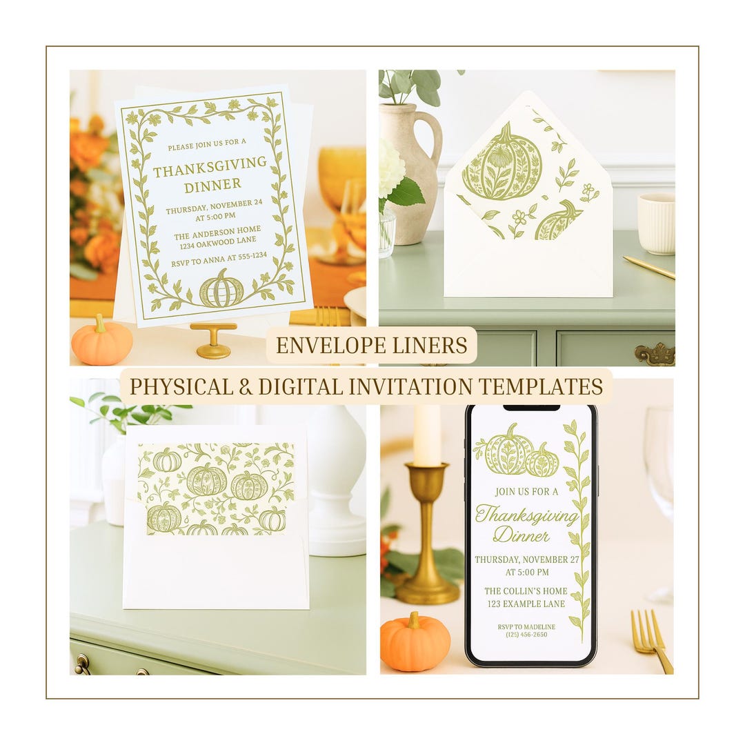 Fall Invitation Template Digital Download Printable Autumn Design ...