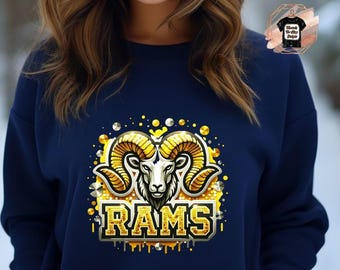 Rams Mascot Crewneck Gameday Sweatshirt Rams Shirt Rams Sweatshirt Ram ...