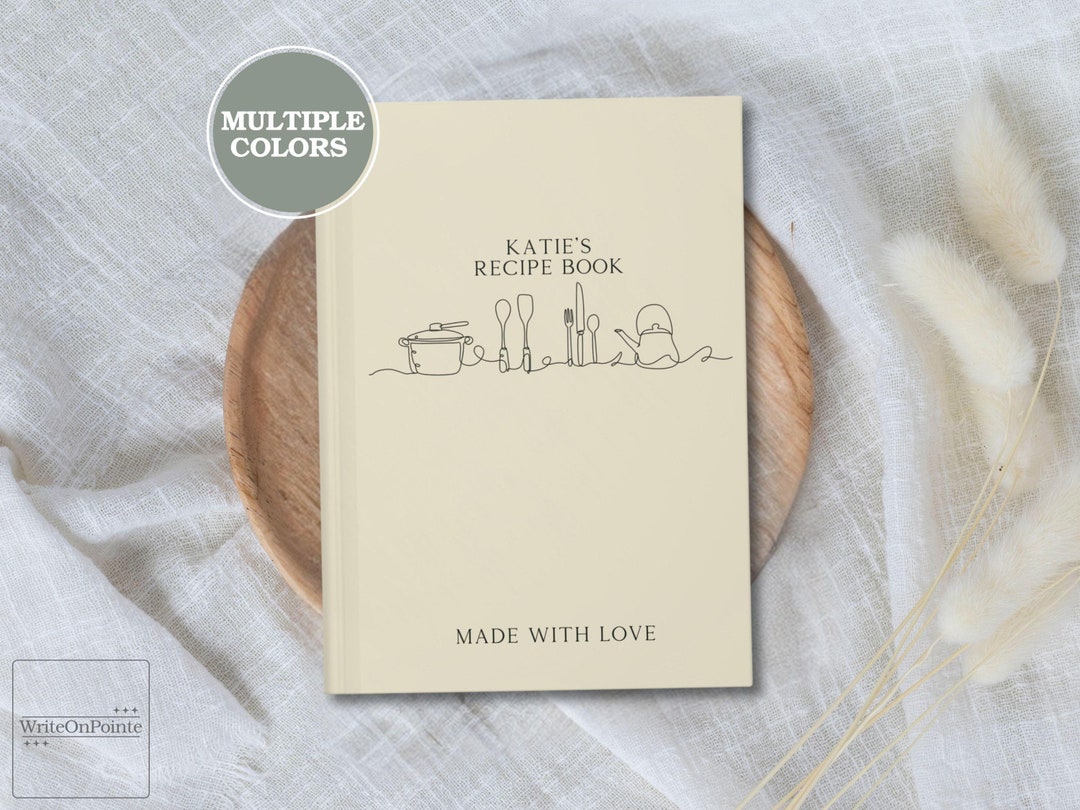 Minimalist Custom Recipe Book Personalized Chef Name Cookbook Gifts ...