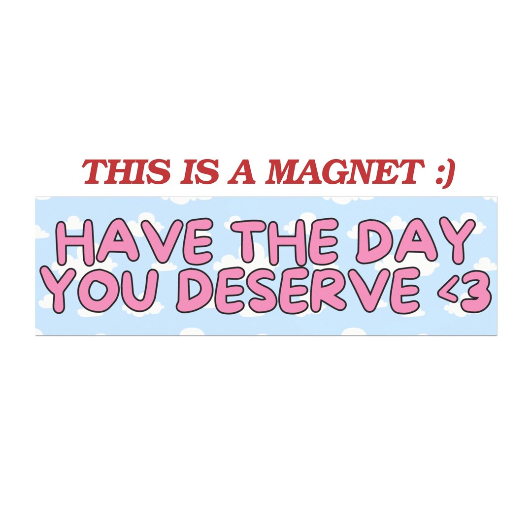 Have the Day You Deserve Funny Car Magnet Y2K Unhinged Vehicle Gag ...