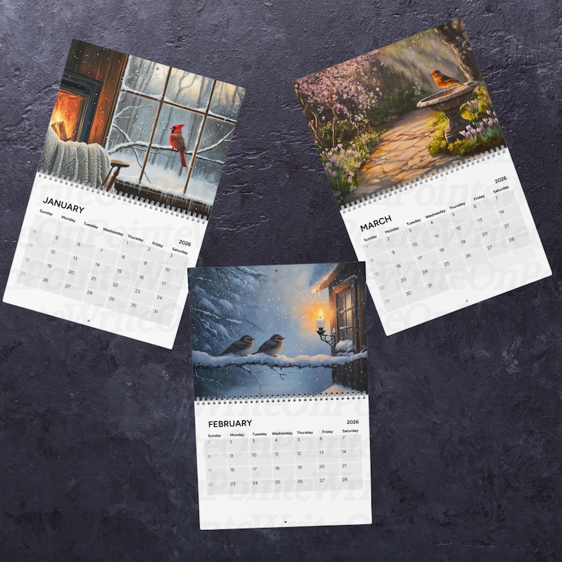 Birds Wall Calendar 2026 Cute Birding Monthly Calendar Bird Lover Gifts ...
