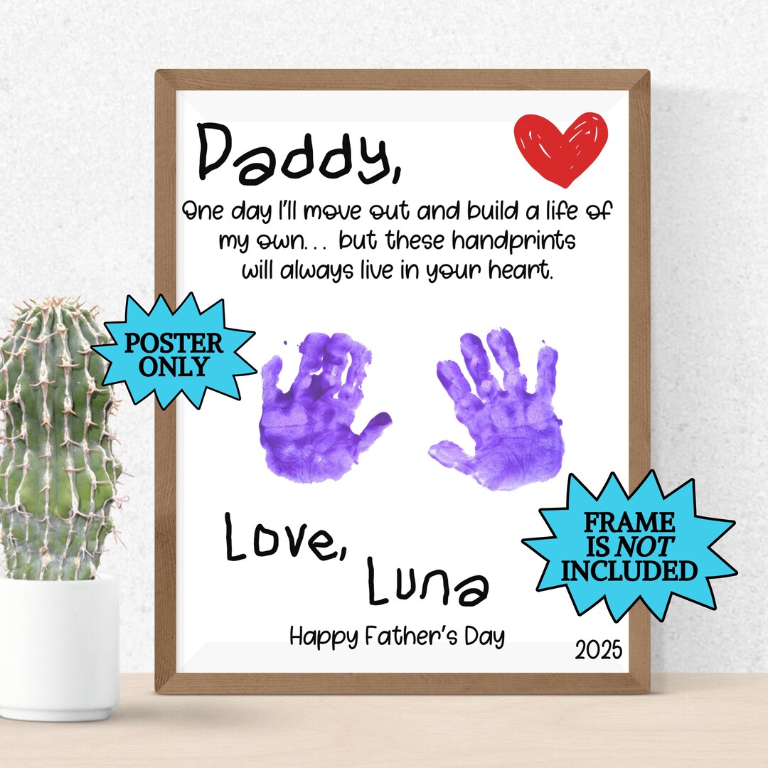 Custom Dad Handprint Craft Father's Day Gift From Kids Gift for Dad ...