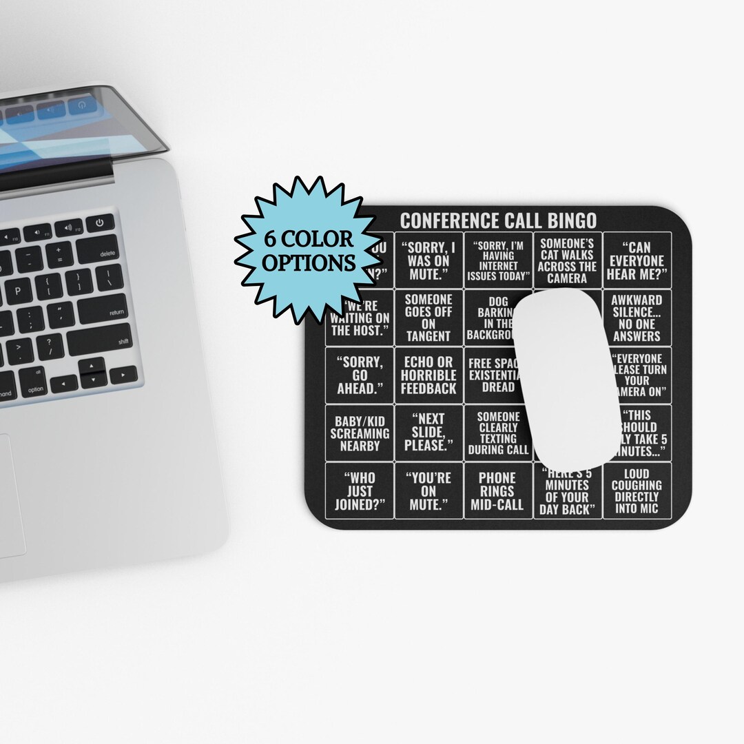 Conference Call Bingo Mouse Pad Funny Work Desk Pad Office Coworker ...