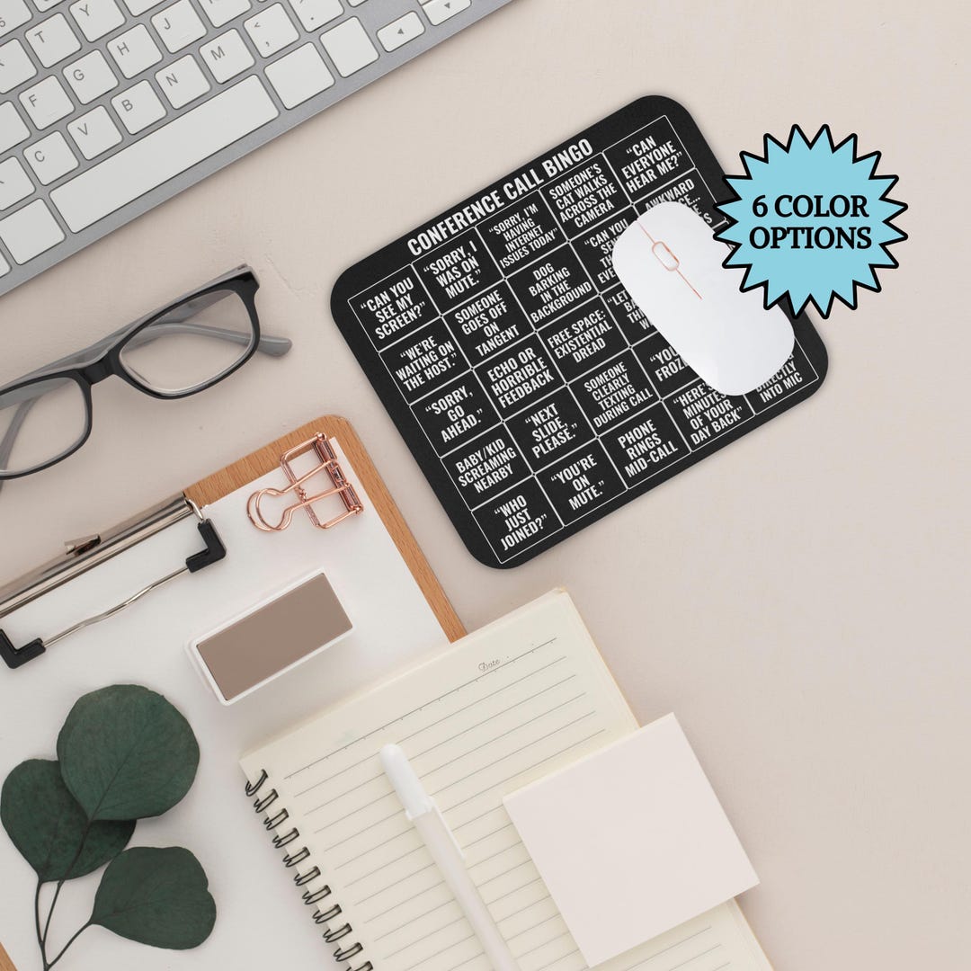 Conference Call Bingo Mouse Pad Funny Work Desk Pad Office Coworker ...