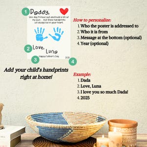 Custom Dad Handprint Craft Father's Day Gift From Kids Gift for Dad ...