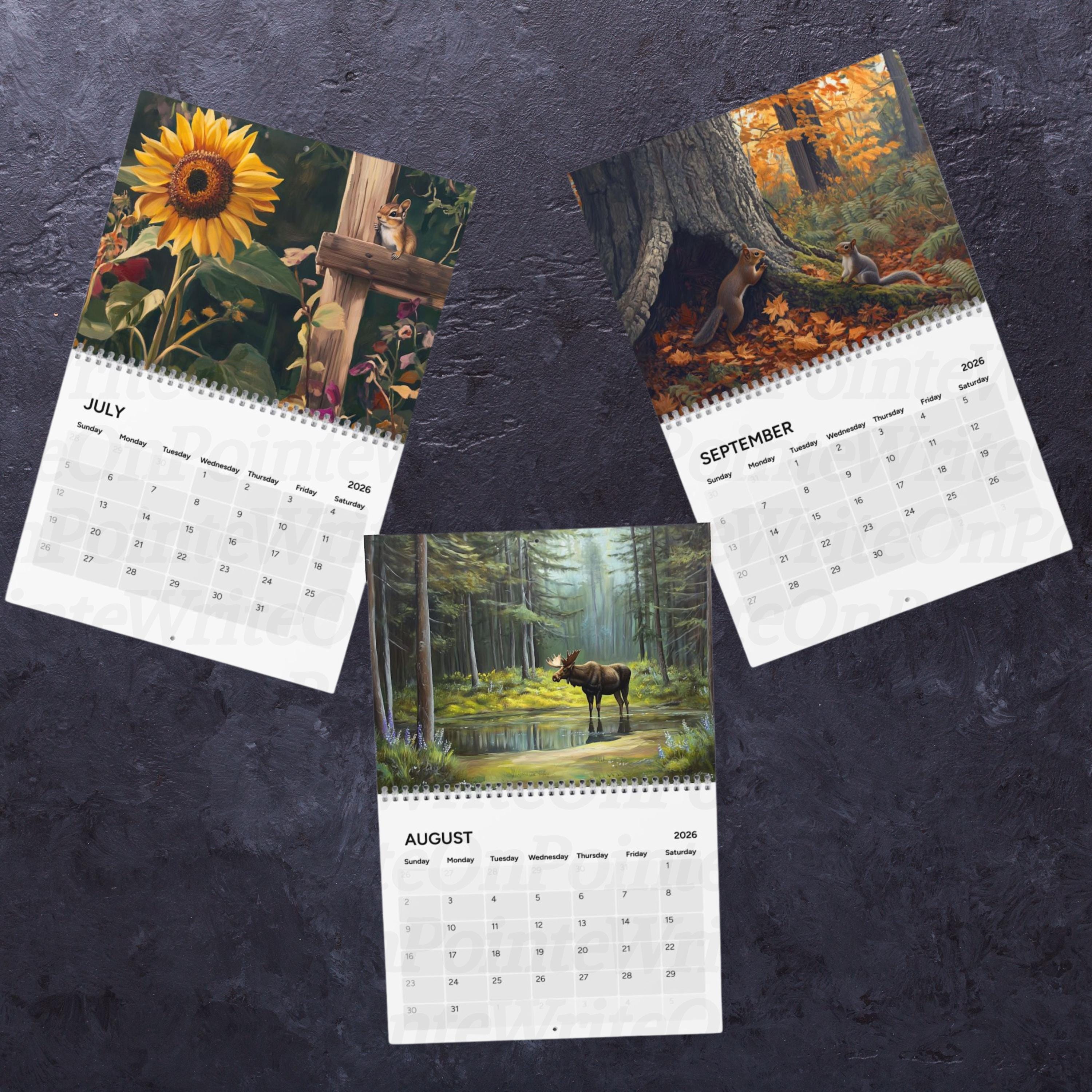 2026 Woodland Creatures Calendar Cute Nature Wall Calendar Deer Fox ...