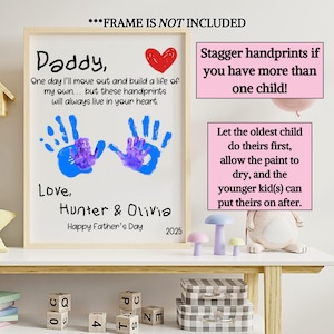 Custom Dad Handprint Craft Father's Day Gift From Kids Gift for Dad ...