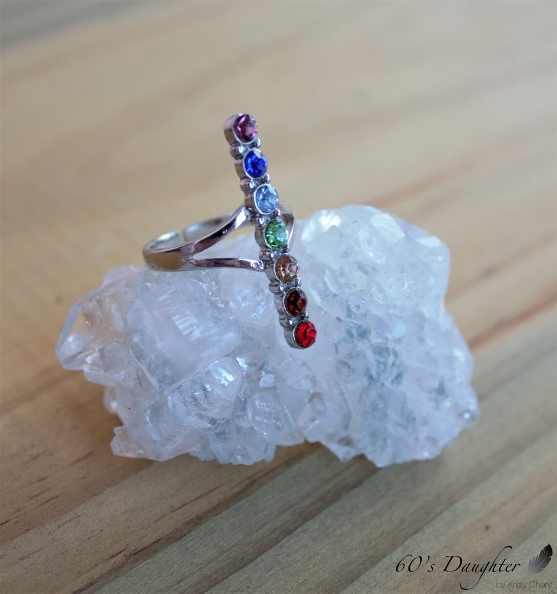 Chakra Ring // 7 Chakra Gemstone Ring // Meditation Ring - Etsy