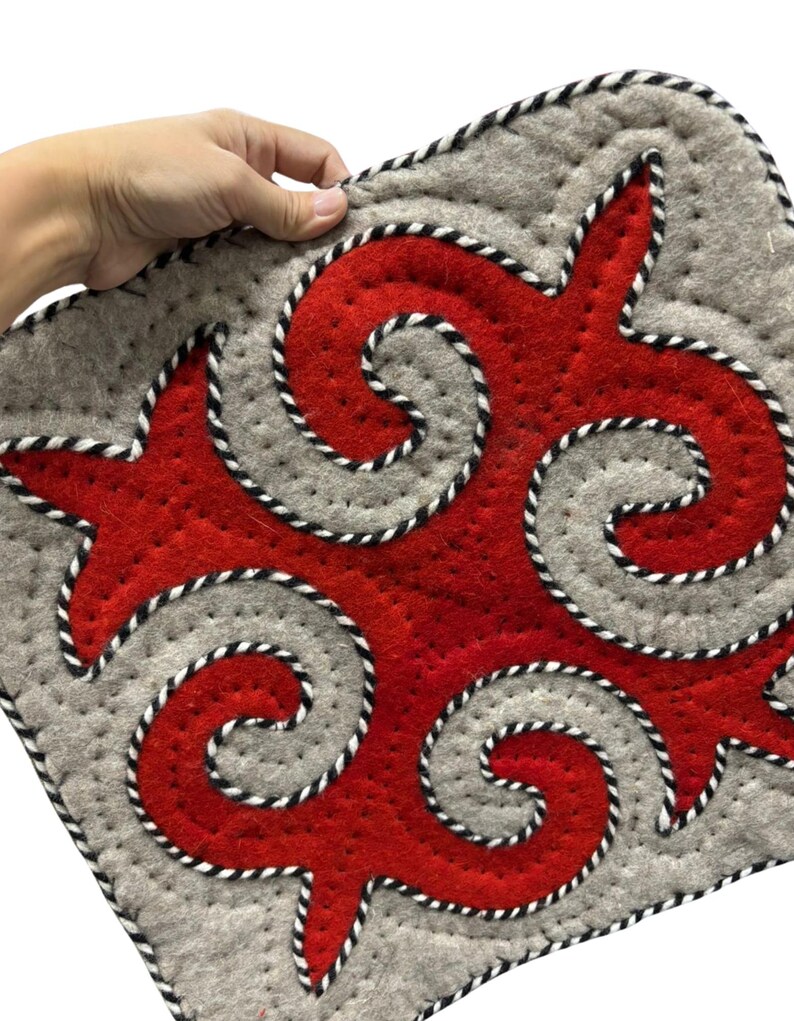 100% Handmade Felt Chair Pad Natural Wool Comfort, Eco-friendly Design ...