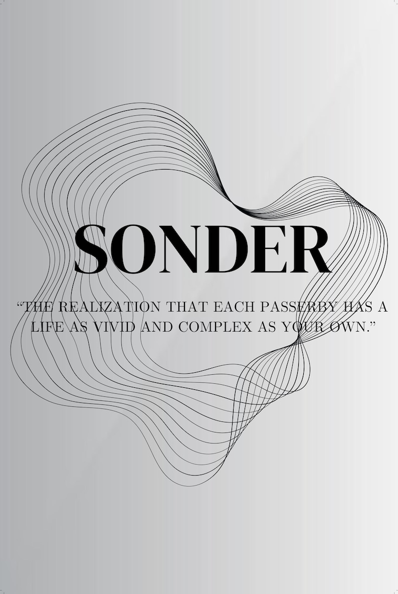 Printable Wall Art - Minimalist Typography Poster - ‘sonder’ Definition ...