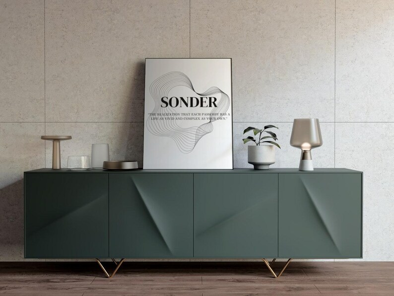 Printable Wall Art - Minimalist Typography Poster - ‘sonder’ Definition ...