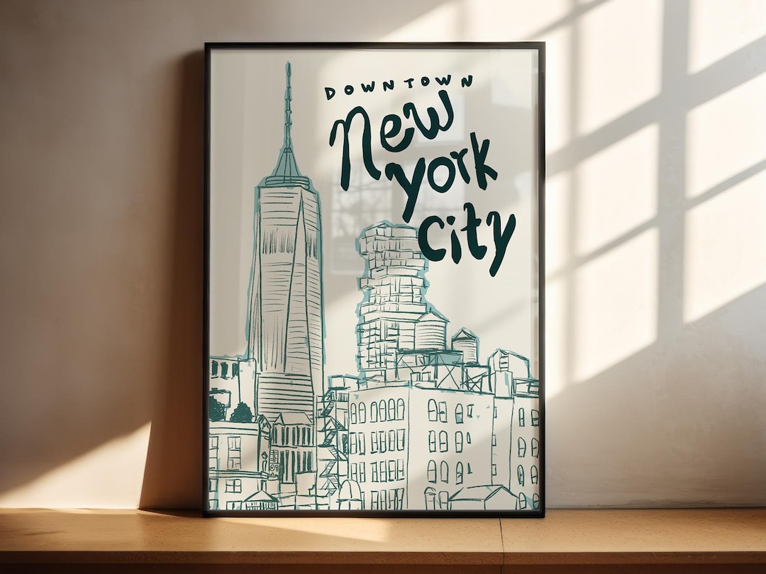 Downtown New York City Art Print - Etsy