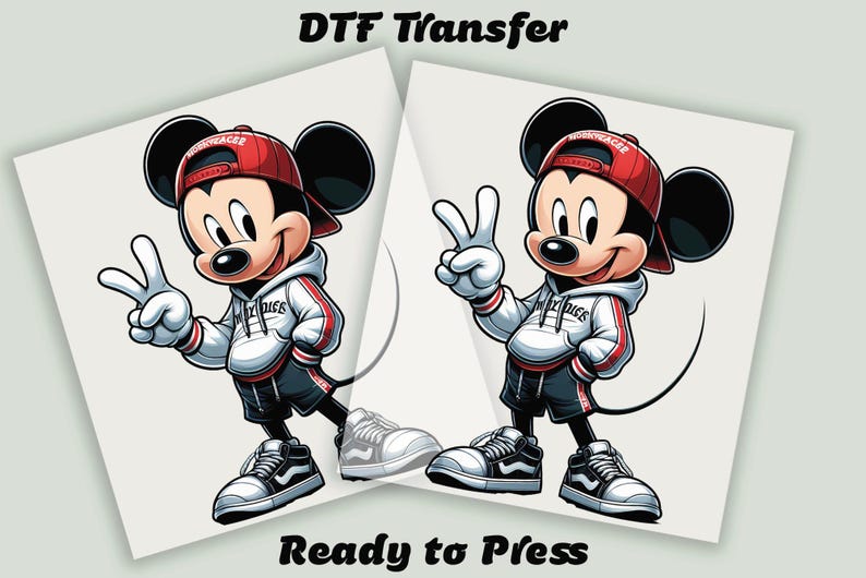 Mickey Mouse Heat Transfer: Full Color DTF Ready to Press - Etsy
