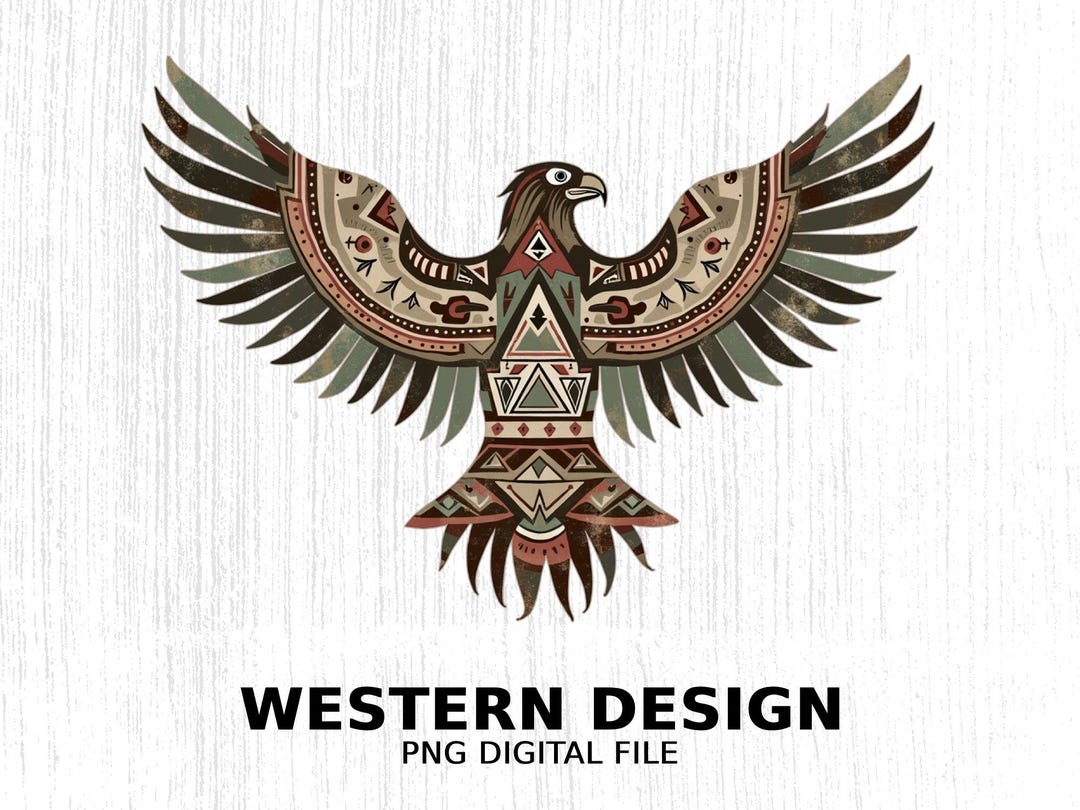 Western Aztec Eagle PNG: Retro Bird Graphic | Sublimation T-shirt ...