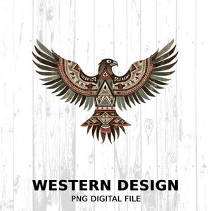 Western Aztec Eagle PNG: Retro Bird Graphic | Sublimation T-shirt ...