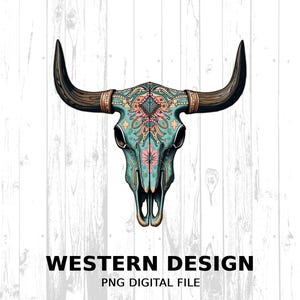 Retro Aztec Highland Cow Skull PNG: Western Rodeo T-shirt Design ...