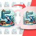Shark 5th Birthday PNG: Underwater Party Decor | Kids Party Sublimation ...
