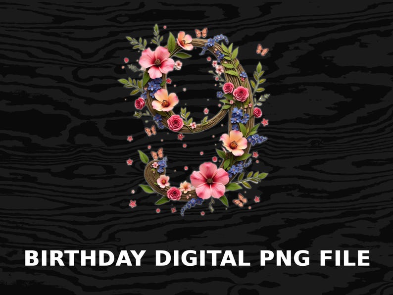 Birthday Number 9 PNG File for Digital Download, Perfect for Birthday ...