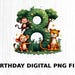 Jungle Animals Birthday Number 8 PNG: Monkey & Tiger Design | Kids ...