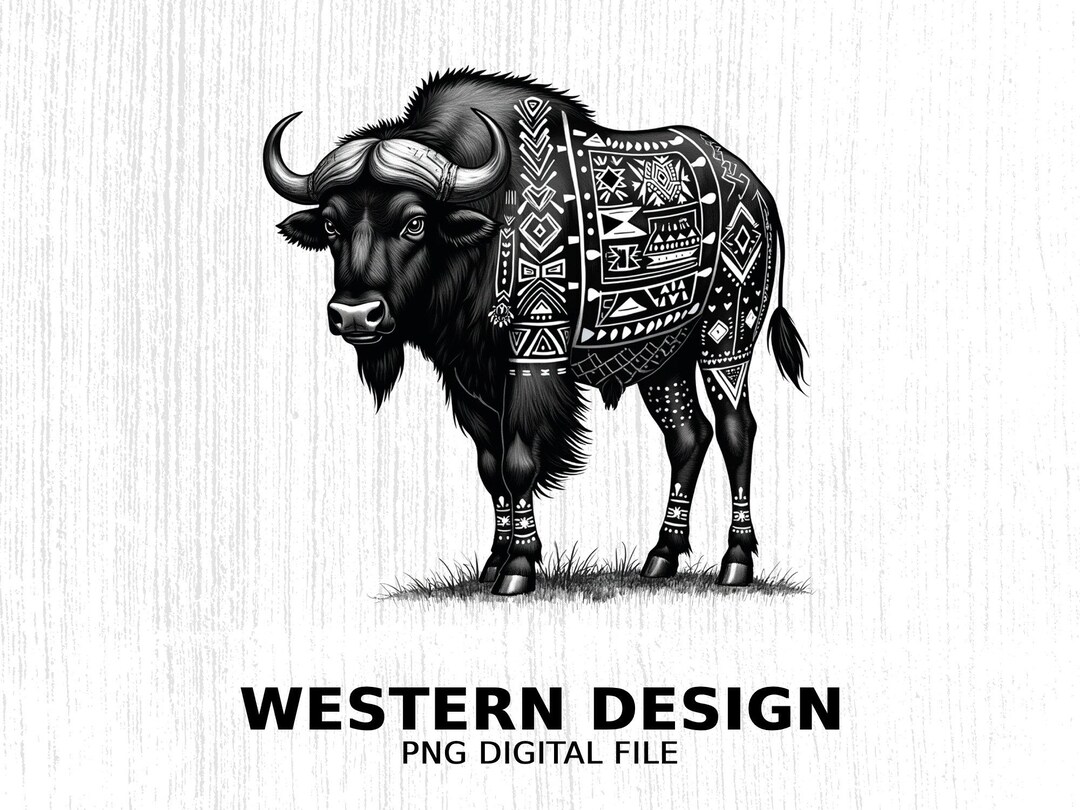 Aztec Highland Cow PNG: Western Graphic | Sublimation T-shirt Design ...