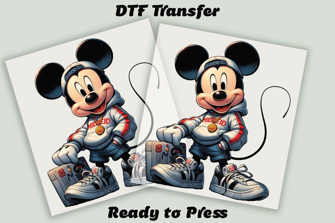 Mickey Mouse Heat Transfer: DTF Full Color Print (ready to Press) - Etsy