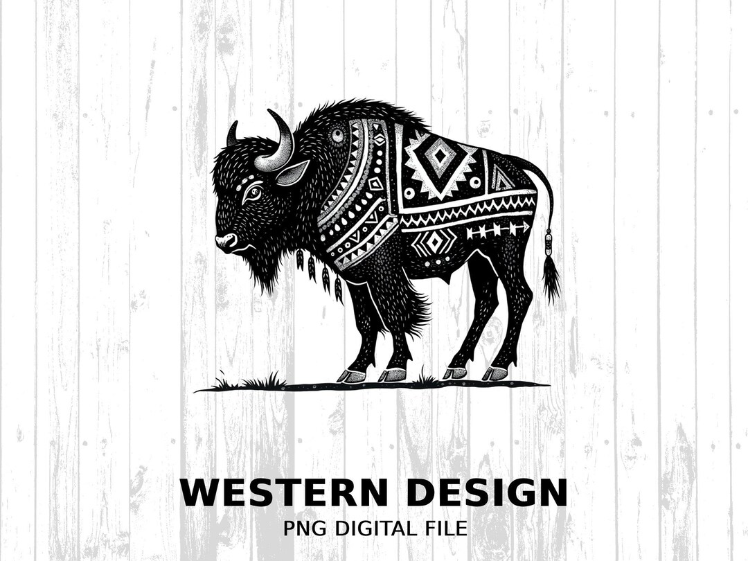 Aztec Buffalo PNG: Western Rodeo Art Print | Sublimation T-shirt Design ...