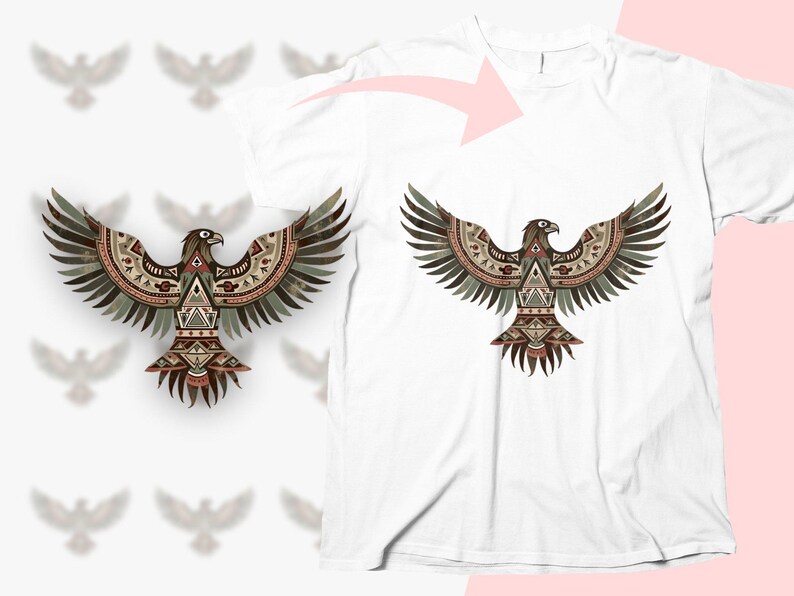 Western Aztec Eagle PNG: Retro Bird Graphic | Sublimation T-shirt ...