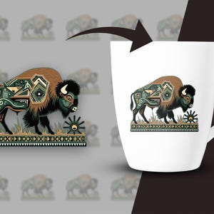 Aztec Bison Graphic: Western Rodeo PNG (digital Download) - Etsy