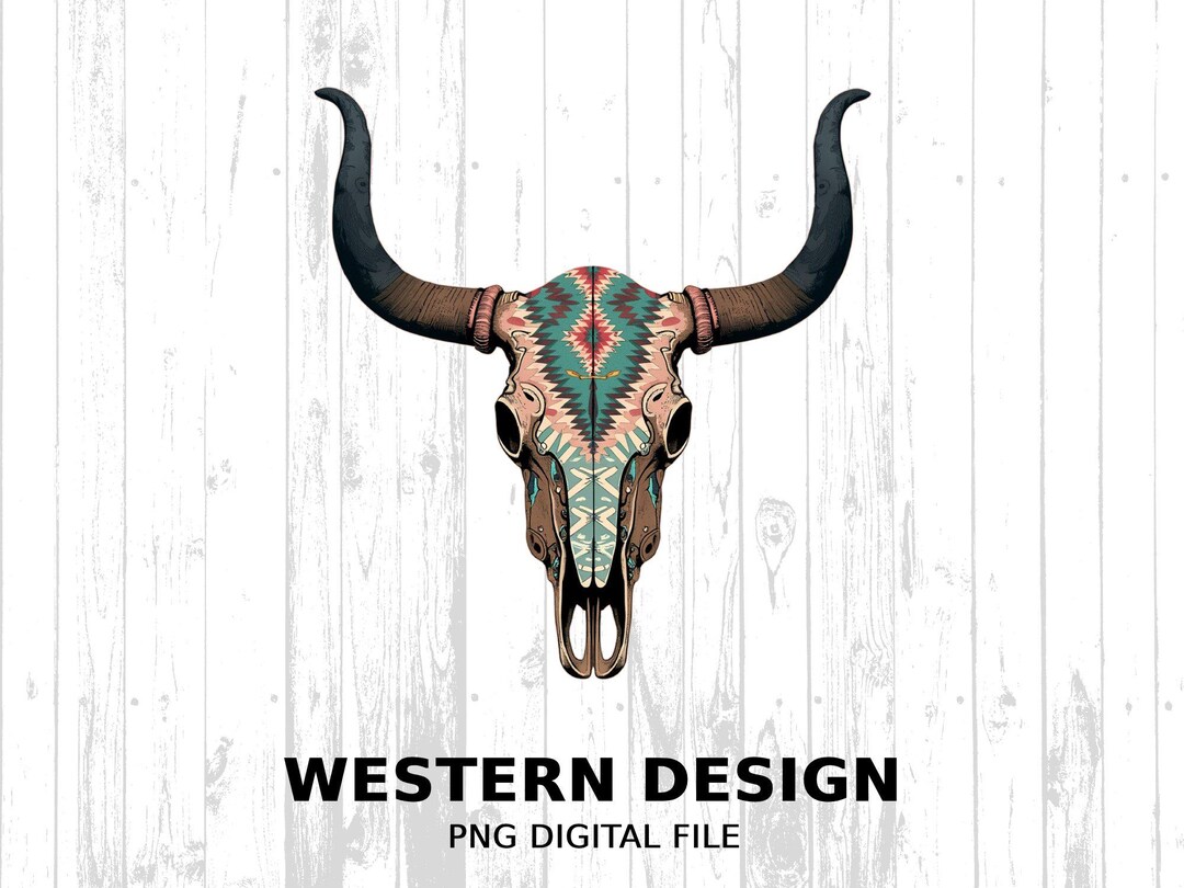 Aztec Skull PNG: Western Highland Cow Design (digital Download) - Etsy