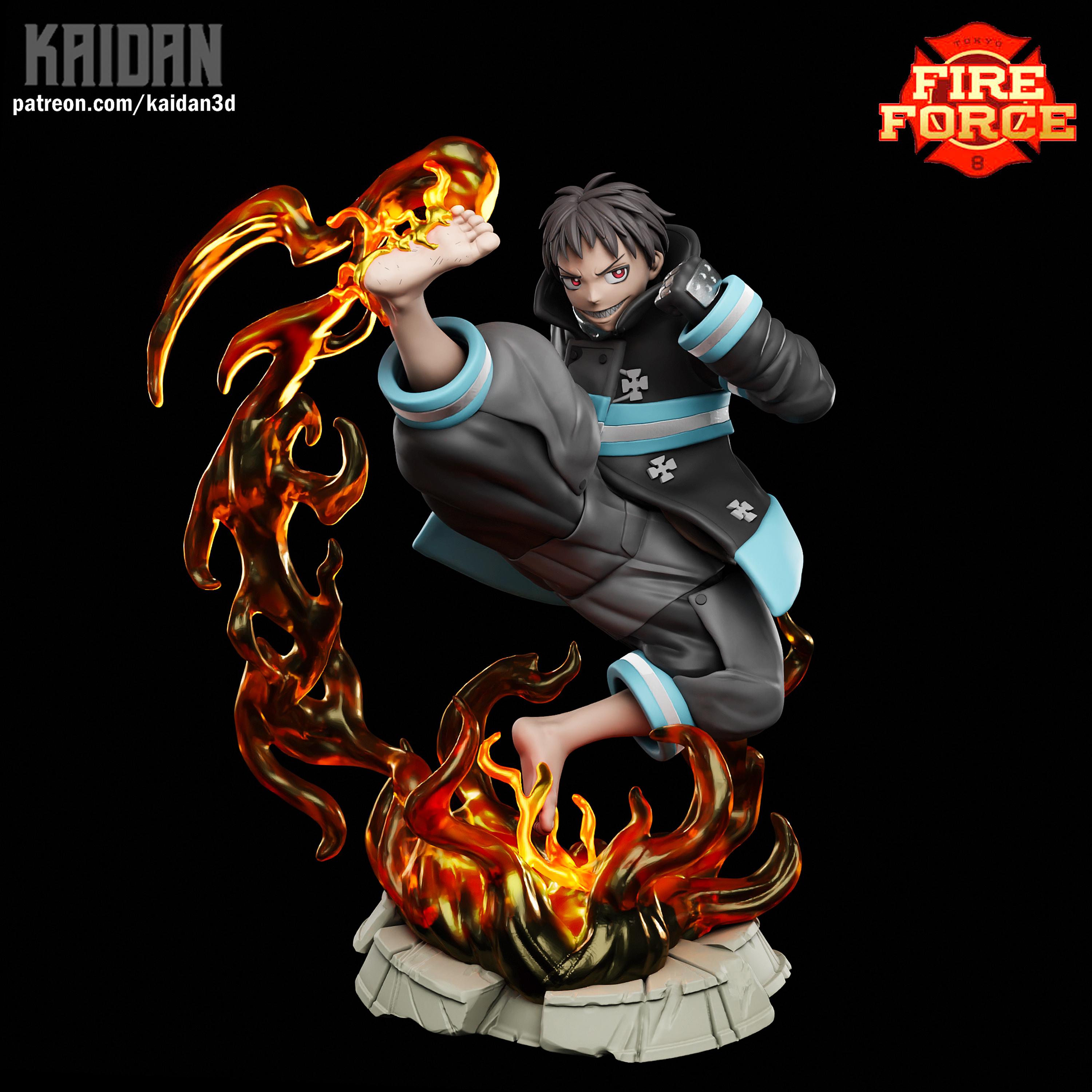Shinra Kusakabe - Fire Force | 8K 3D Printed Figure | Unpainted Model ...