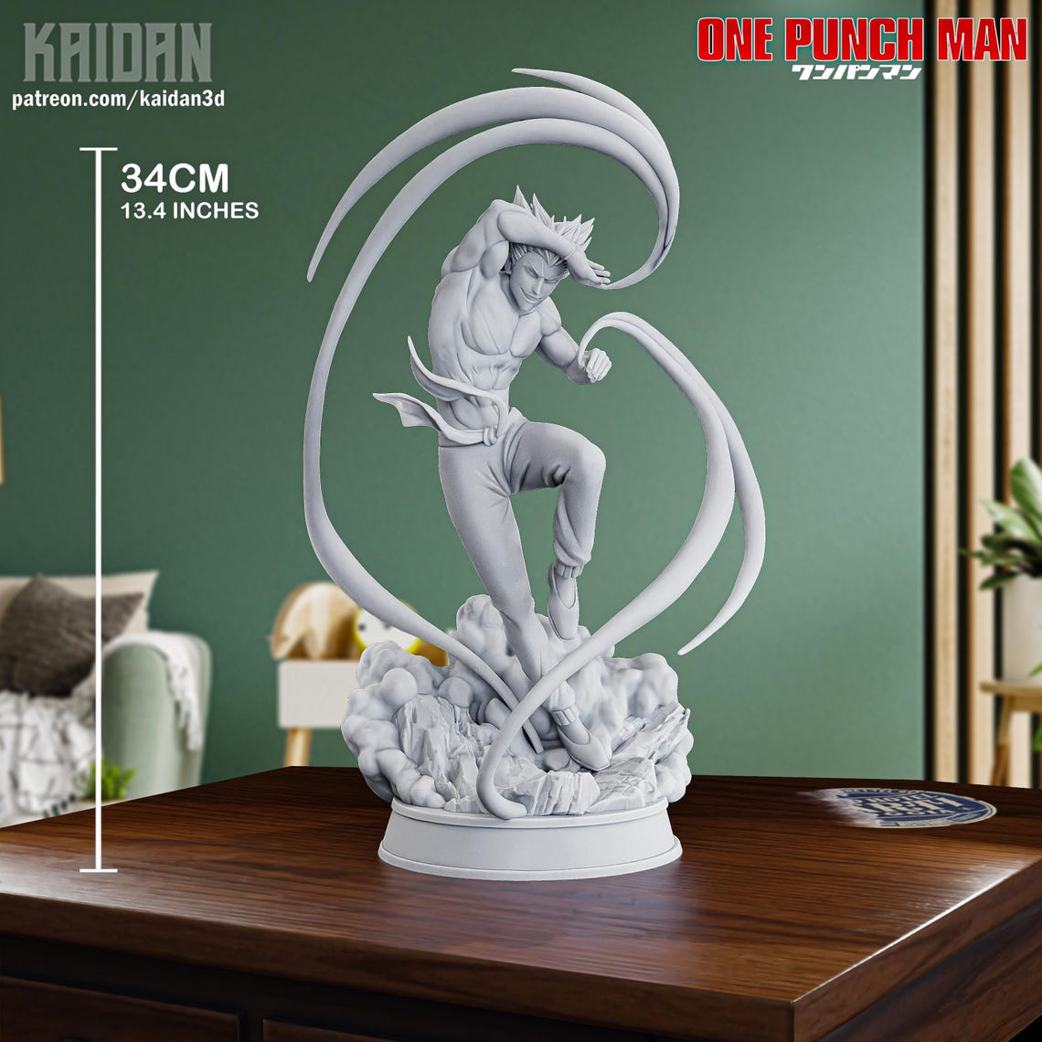 Garou - One-punch Man | 8K 3D Printed Figure | Unpainted Model by ...