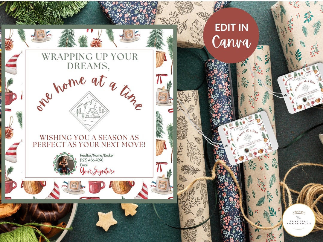Holiday Pop-by/customer Appreciation Editable Tag - Etsy
