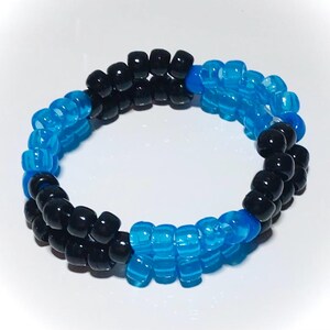 Blue and Black Double Kandi Bracelet. - Etsy