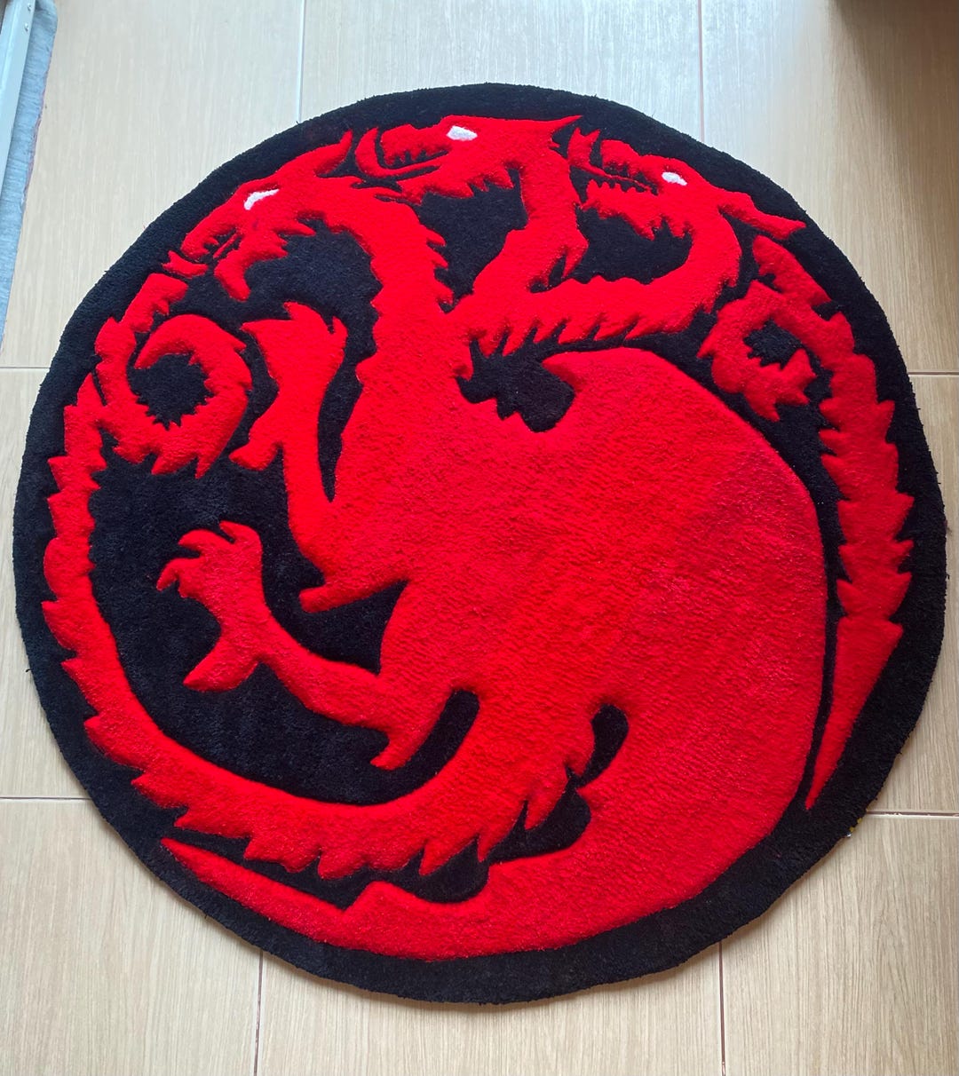 House Targaryen Rug - Three-headed Dragon Sigil, Custom Tufted 3D ...