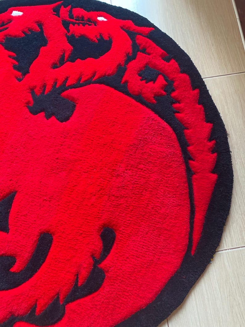 FREE SHIPPING. House Targaryen Rug - Three-headed Dragon Sigil, Custom ...