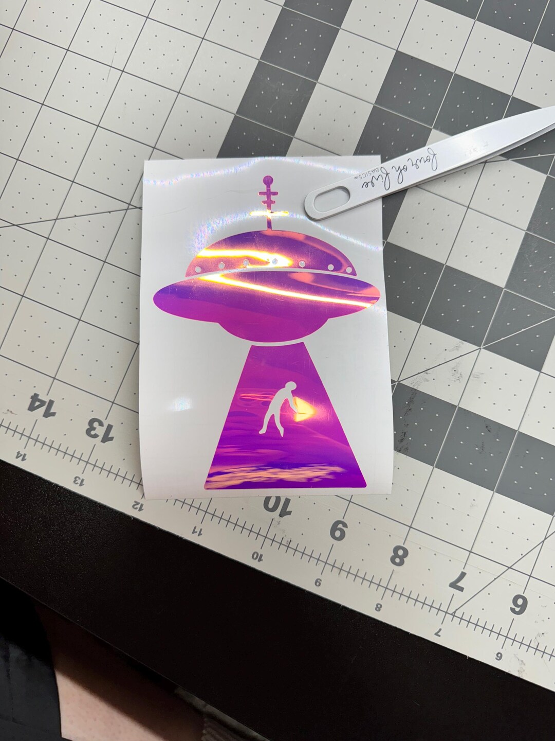 UFO Alien Abduction Vinyl Window Decal - Etsy