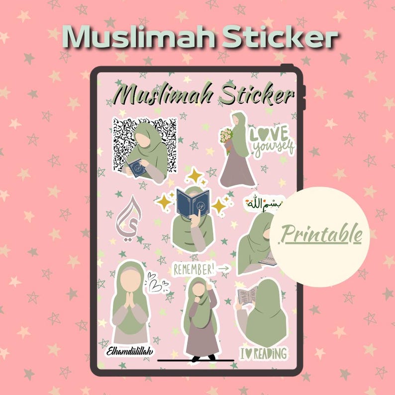 Muslimah Sticker Pack Modern Islamic Stickers Hijab Stickers for ...