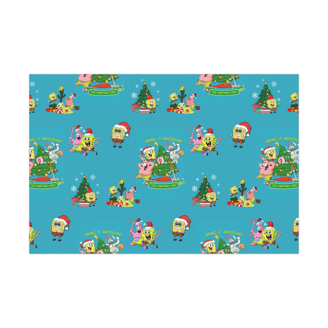 Christmas Spongebob and Patrick Wrapping Papers, Holiday Gift Wrap ...
