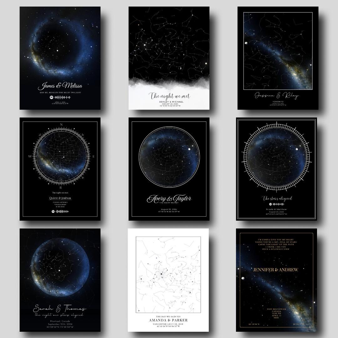 Personalized NIGHT SKY MAP Digital Custom Constellation Map Star Map ...