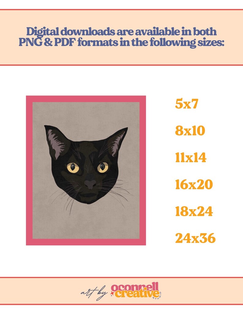 Black Cat Digital Art Print - Etsy