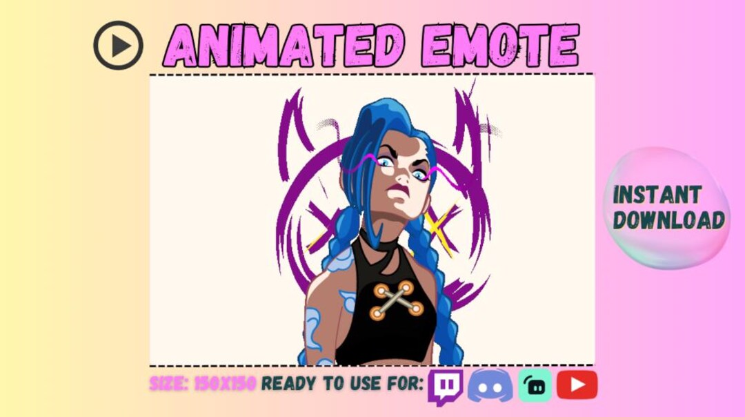 Twitch JINX DEVIL EMOTE Sub animado Evil Dead Emoticon/Anime Arcane ...