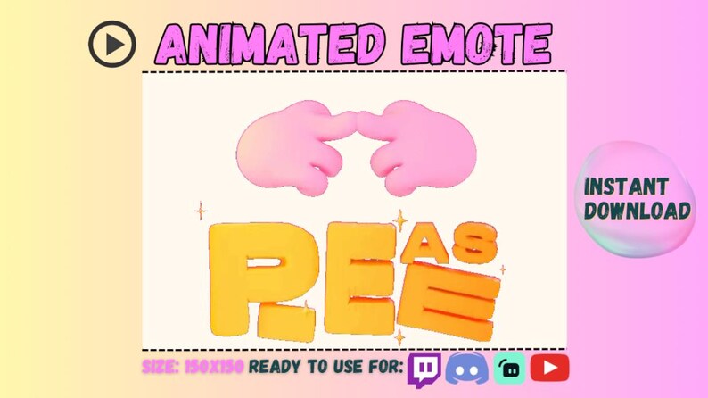 Twitch PLEASE Animated Text Chat Emote Emoji/joy PLS Shy Pointing Hands ...