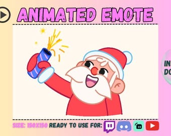 Twitch HYPED SANTA CLAUS Animated Twitch Sub Emote/holiday Firework ...