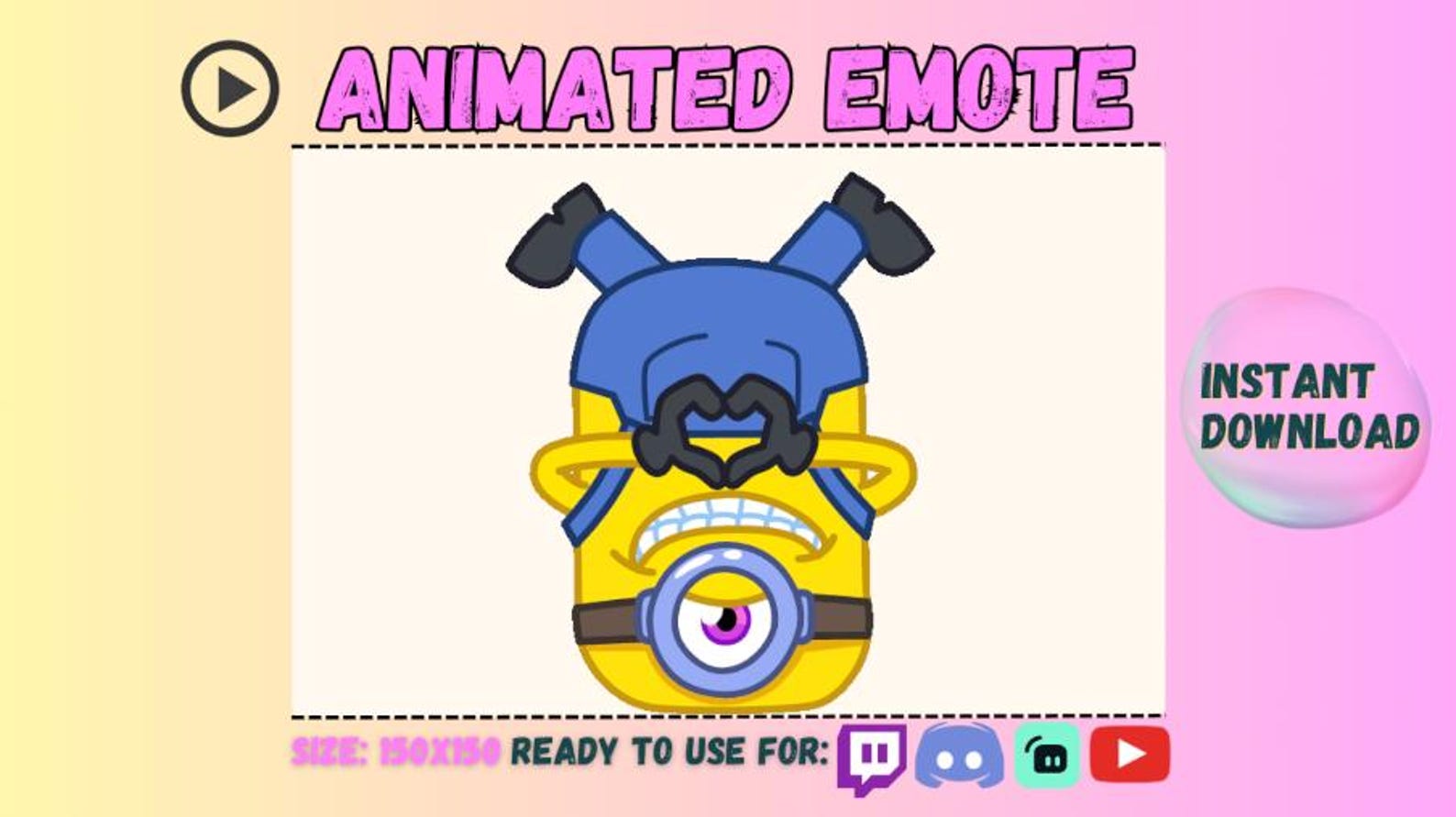 Twitch 13 MINION EMOTE Bundle Animated Pack Sub Emoticon/anime Minions ...